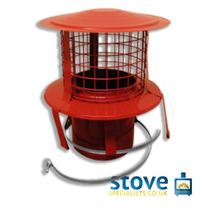 5 inch Terracotta Chimney Pot Hanging Cowl with rain cap and mesh ...